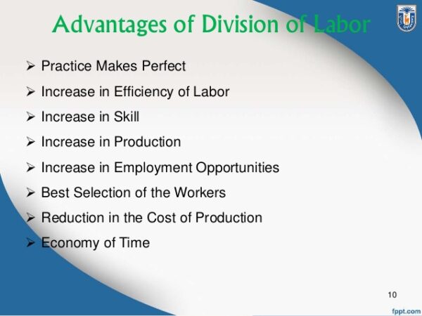Advantages of division of labour - KNEC notes and Revision materials